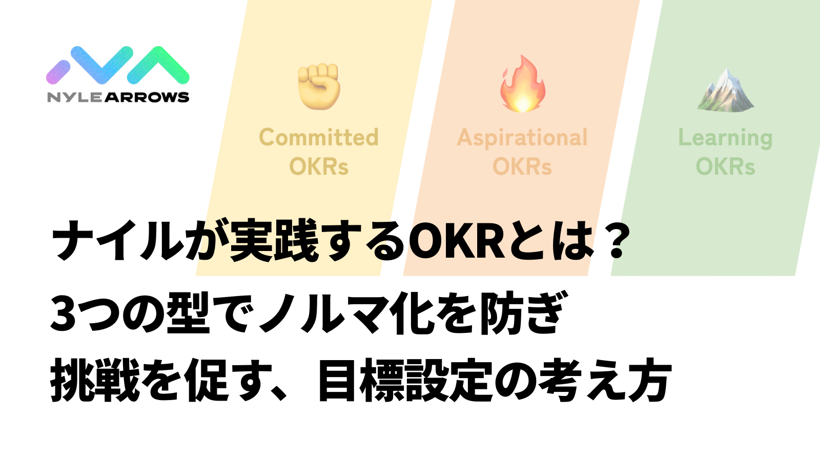 ナイルが実践するOKRとは？3つの型でノルマ化を防ぎ挑戦を促す、目標設定の考え方 | NYLE ARROWS